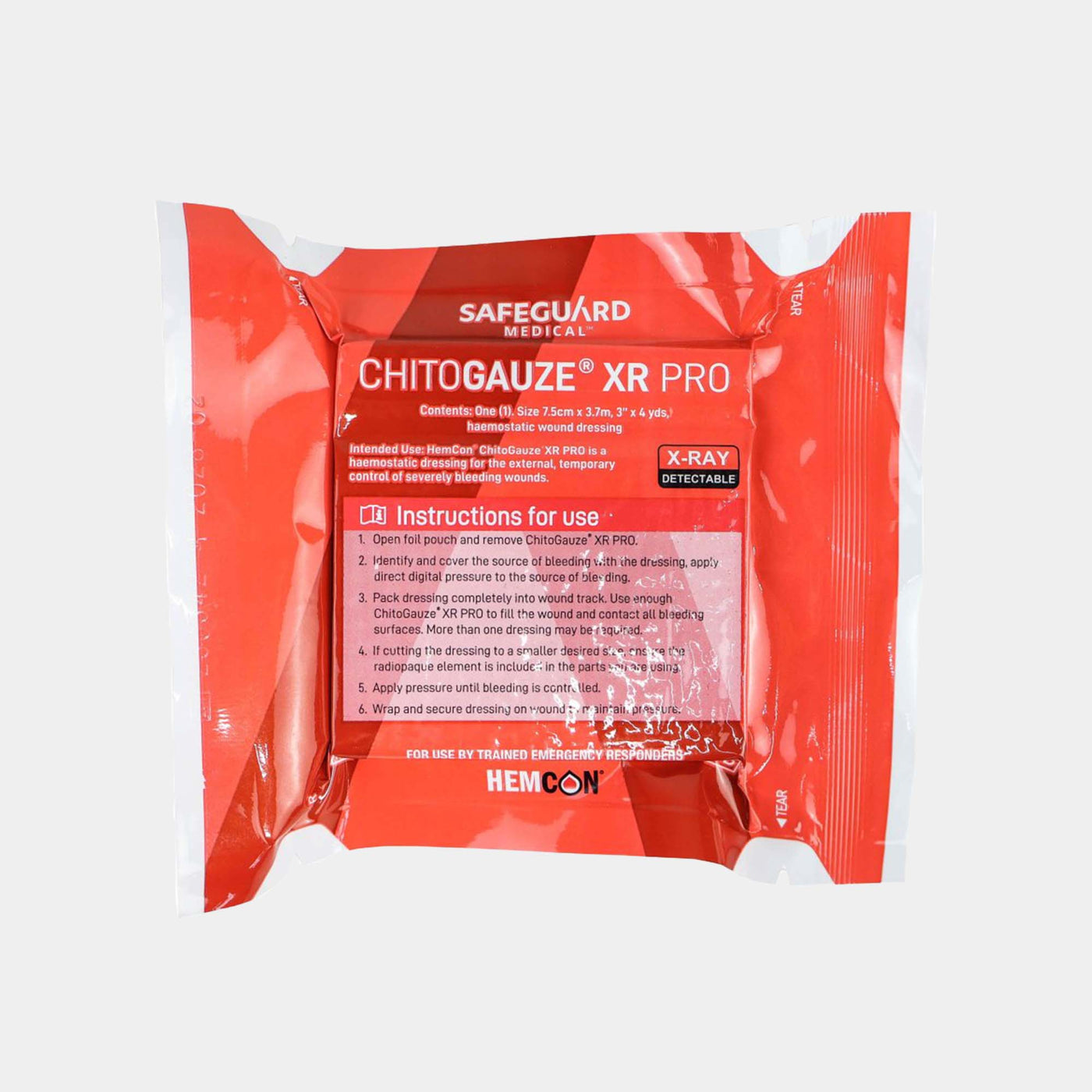Gaze hemostática ChitoGauze XR PRO - Safeguard Medical - SERMILITAR
